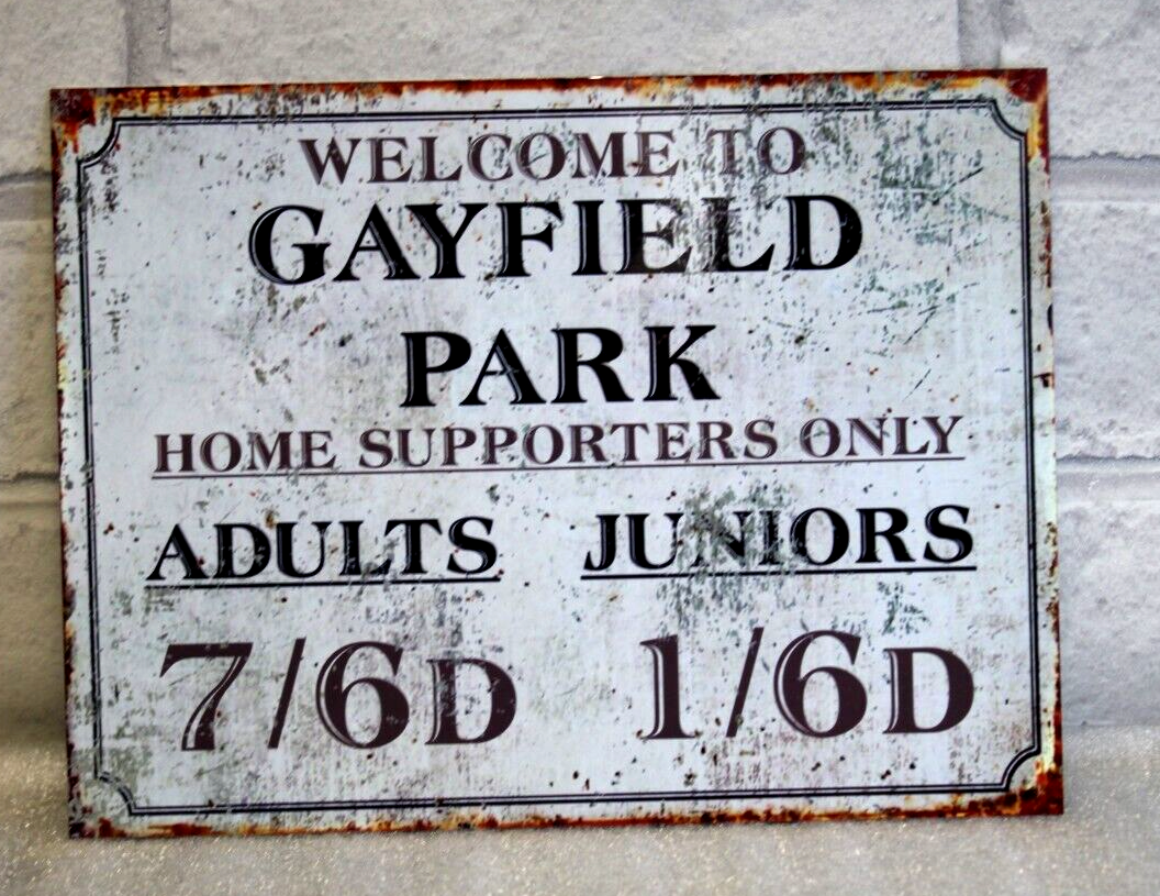 Abroath Football Club Gayfield Park Retro A5 Metal Sign - The Katz Pyjamas